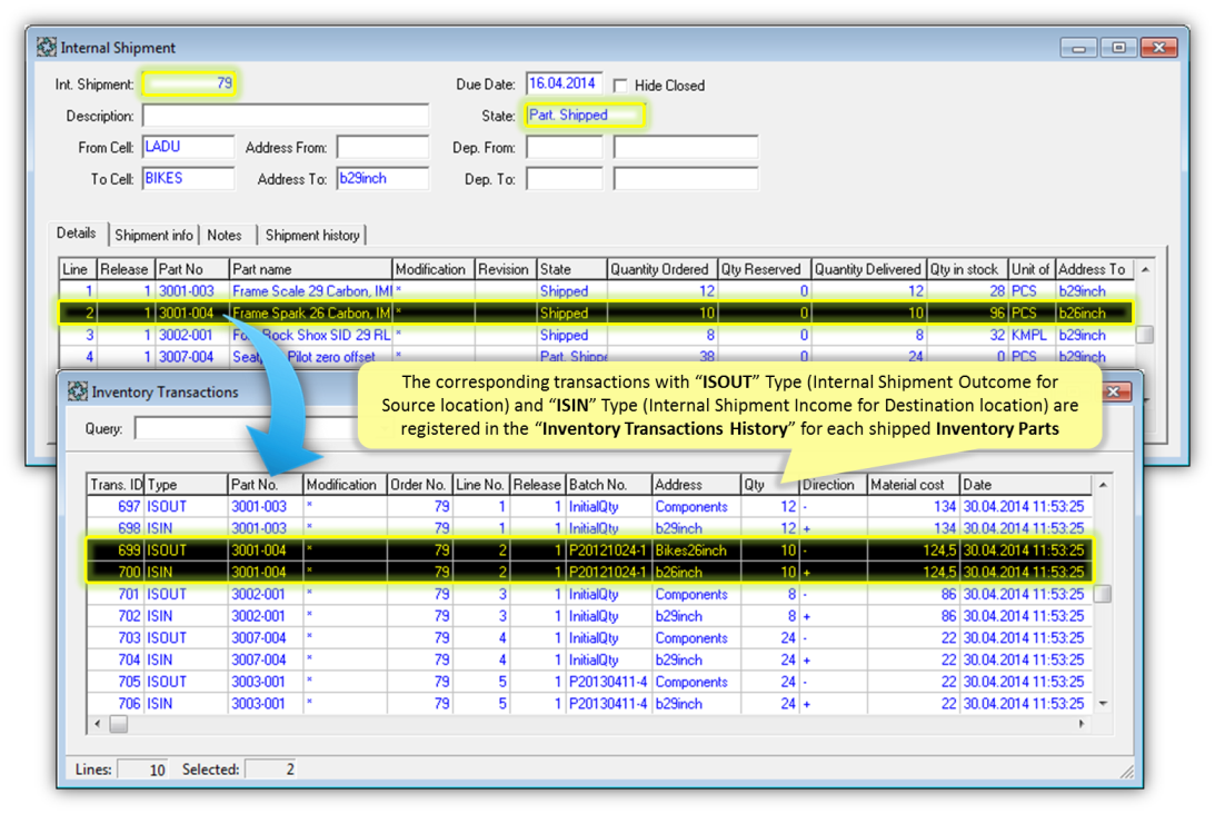 ProdMaster | How to ship Inventory Parts
